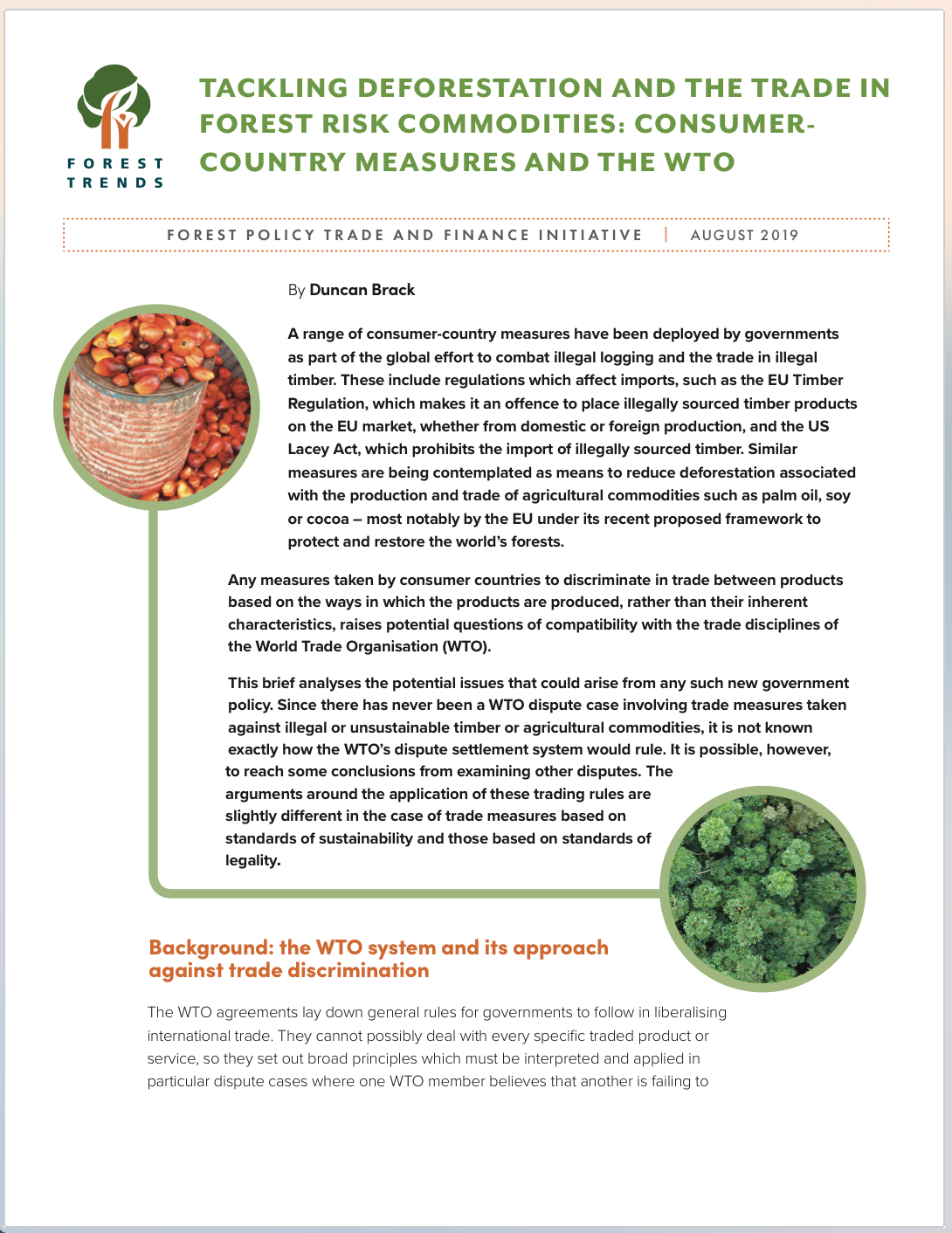Tackling Deforestation and the Trade In Forest Risk Commodities ...