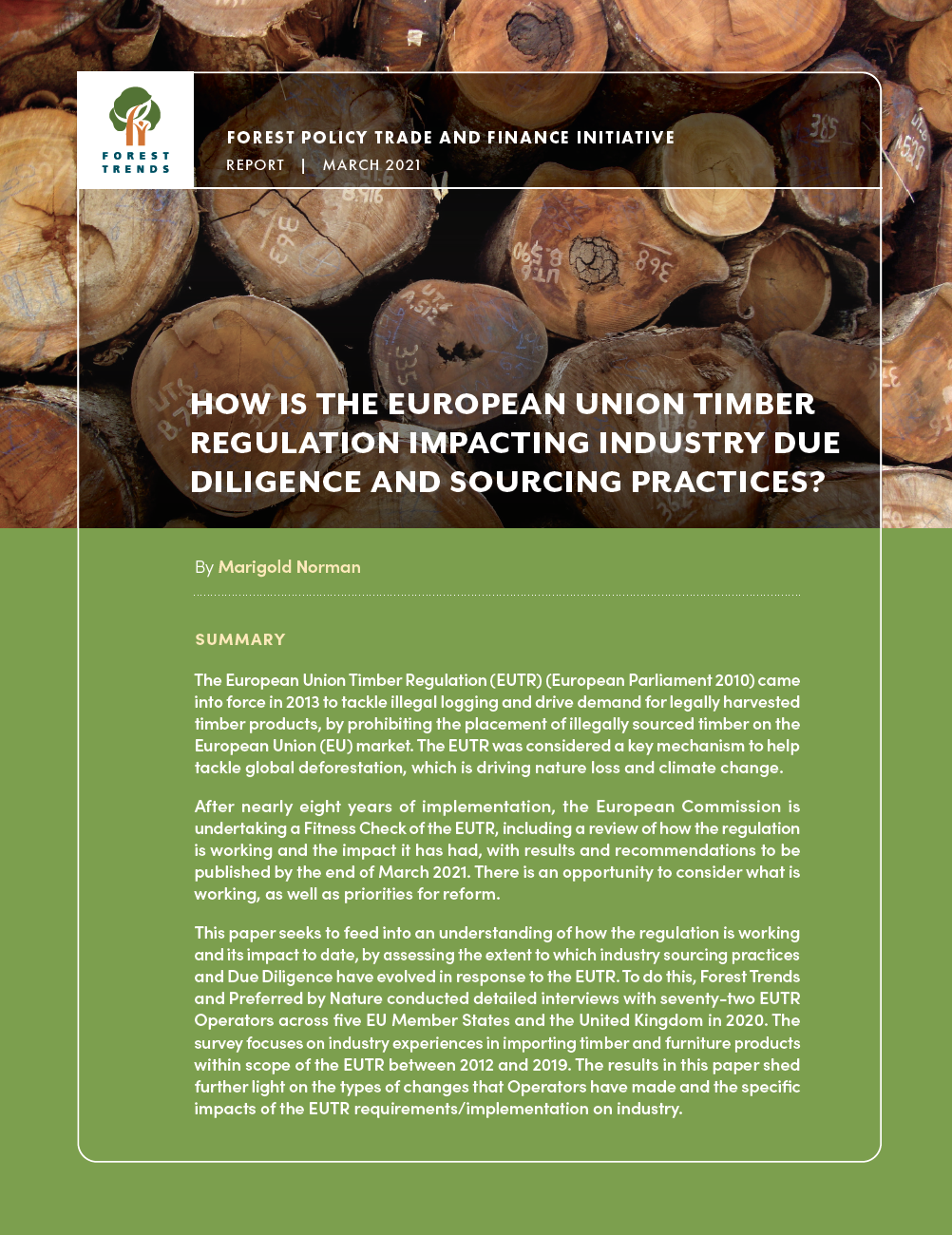 How is the European Union Timber Regulation Impacting Industry Due ...