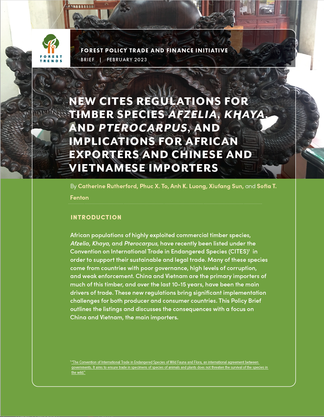 New CITES regulations for timber species Afzelia, Khaya, and ...