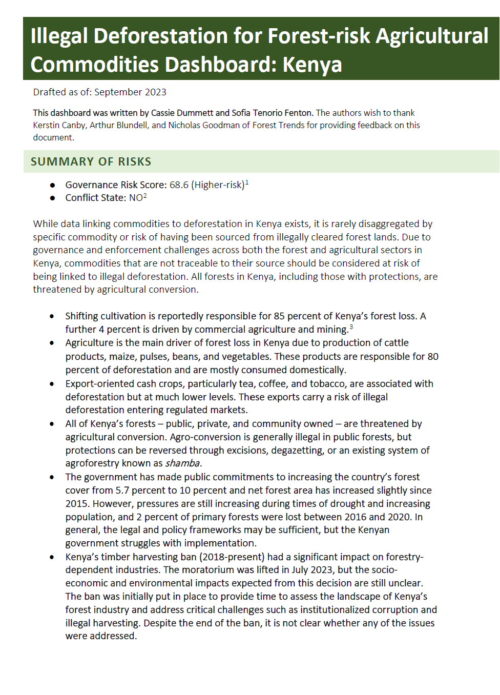 Illegal Deforestation for Forest-risk Agricultural Commodities ...