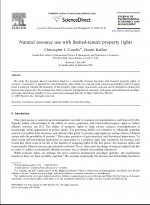 Natural resource use with limited-tenure property rights - Forest Trends
